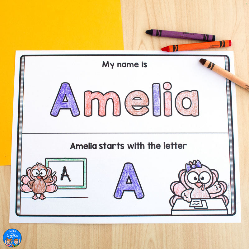 November Name Practice Worksheets and Activities – Books and Giggles