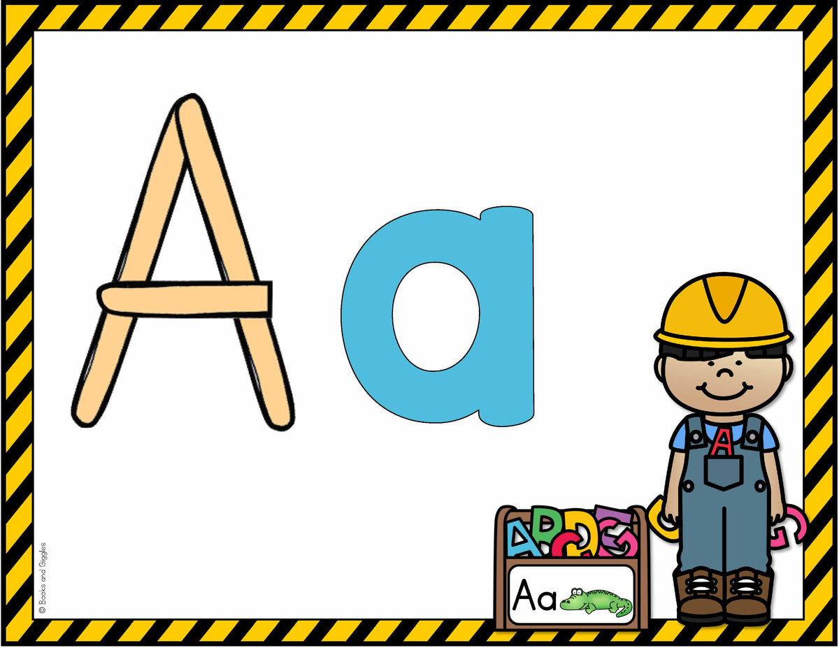Construction Theme Alphabet Mats – Books and Giggles