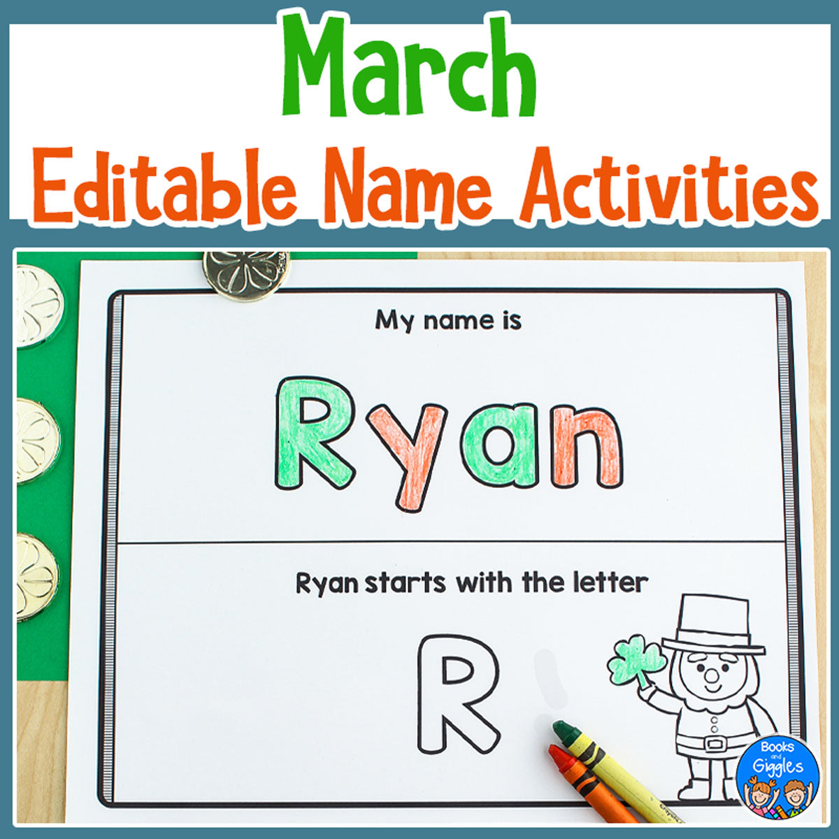 March Name Practice Worksheets and Activities – Books and Giggles