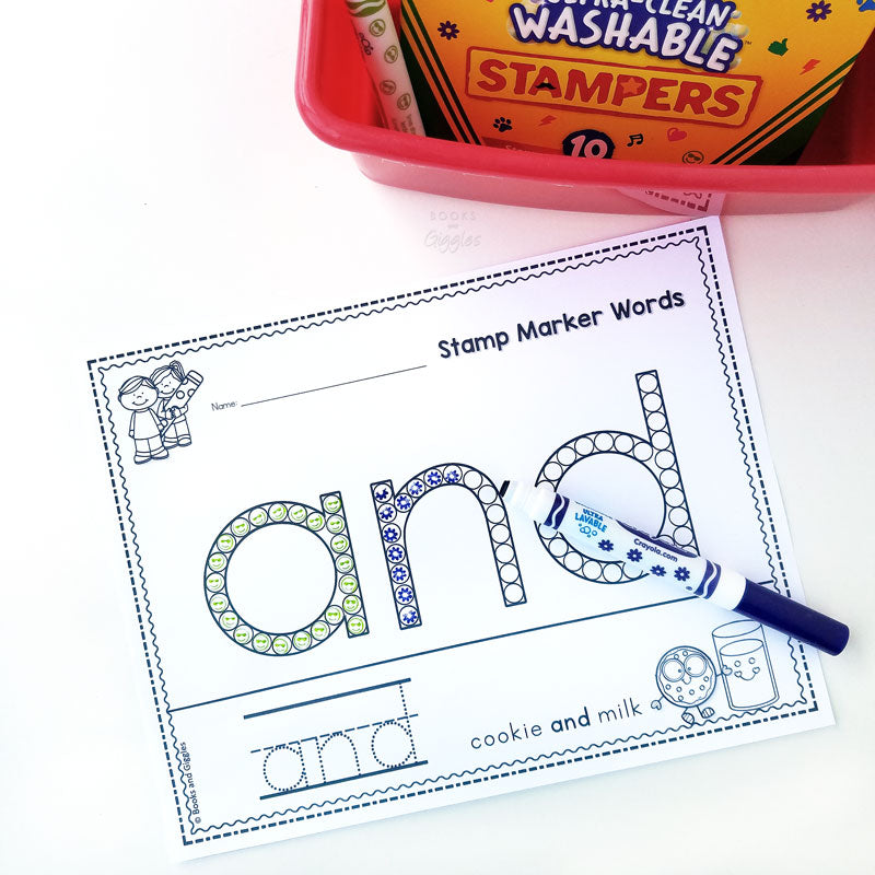 Pre-Primer Sight Word Worksheets for Stamp Markers – Books and Giggles